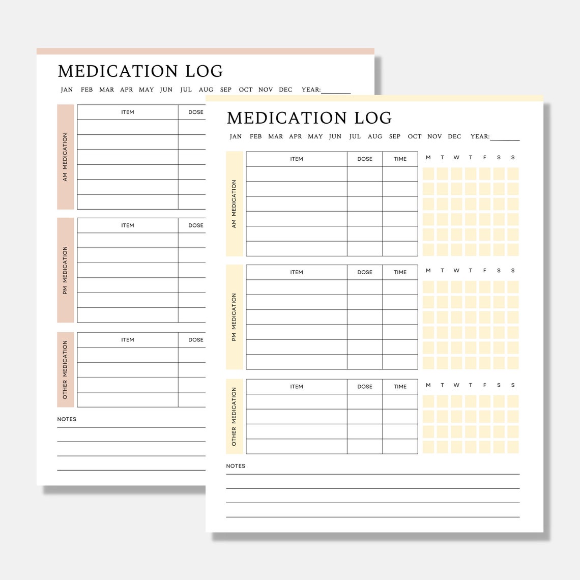 Printable Medication Log, Medicine Tracker List, Daily Medication ...