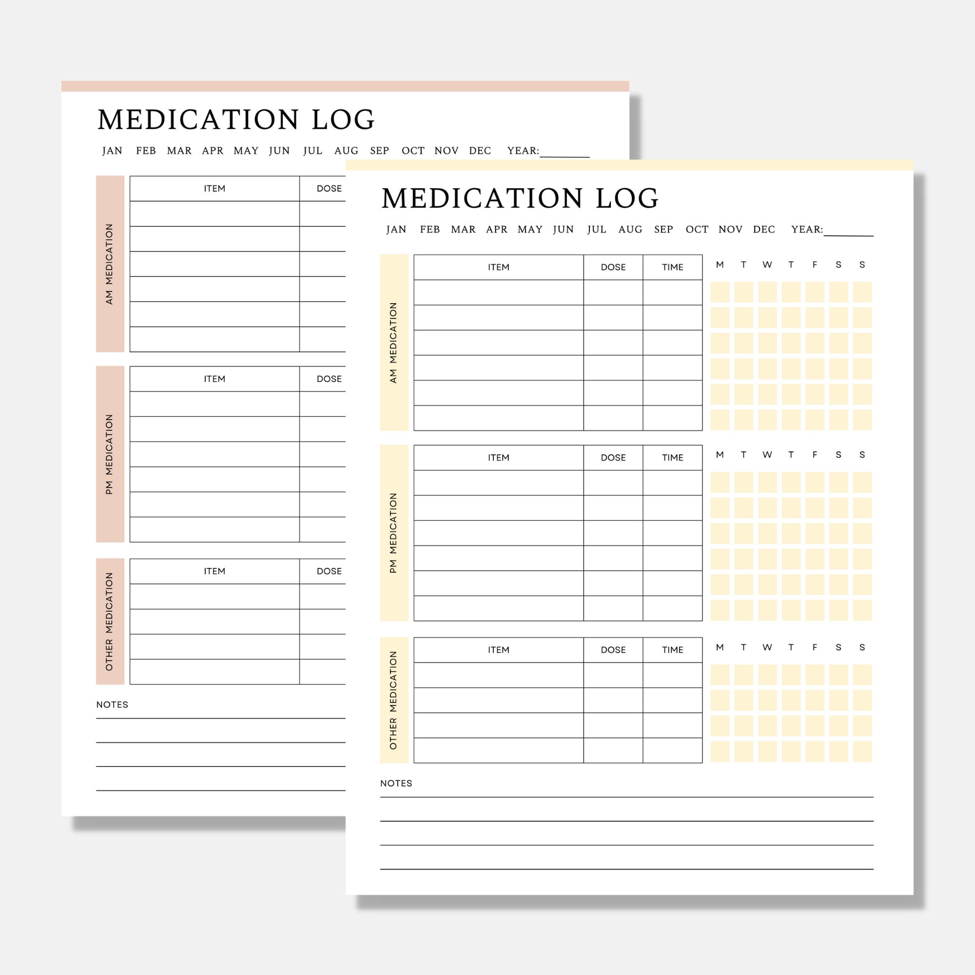 Printable Medication Log, Medicine Tracker List, Daily Medication Given ...