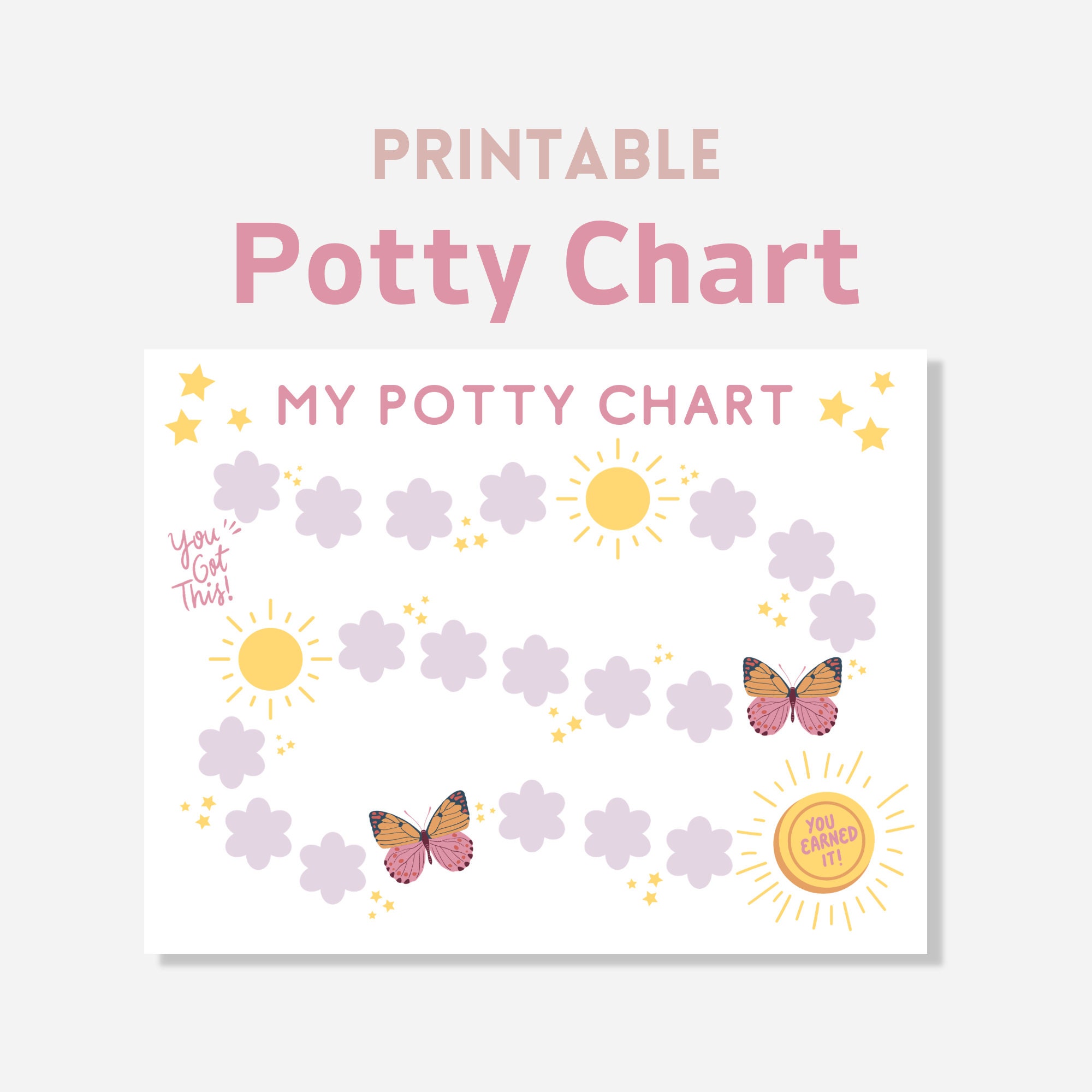 Butterfly Potty Chart, Potty Training Chart Sticker Potty Chart ...