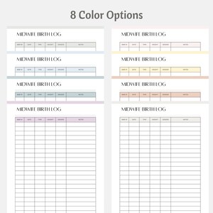Printable Midwife Birth Log, Student Midwife Delivery Log, Midwife ...