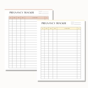 Printable Pregnancy Tracker HCG Pregnancy Log Pregnancy Line - Etsy