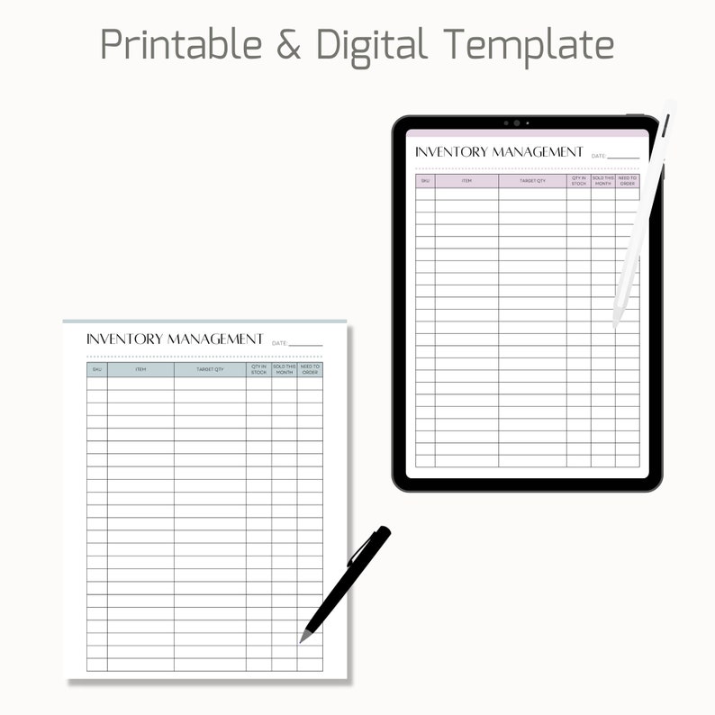 Printable Inventory Management Form, Product Inventory Tracker Sheet ...