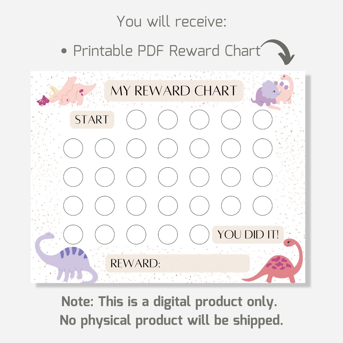 Dinosaur Reward Chart, Printable Sticker Chart, Dinosaur Chart, Routine ...