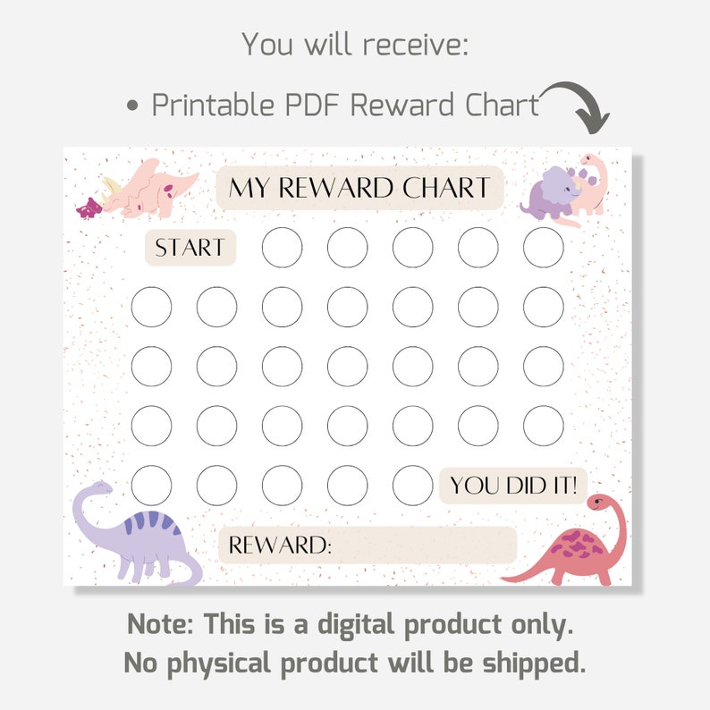 Dinosaur Reward Chart, Printable Sticker Chart, Dinosaur Chart, Routine ...