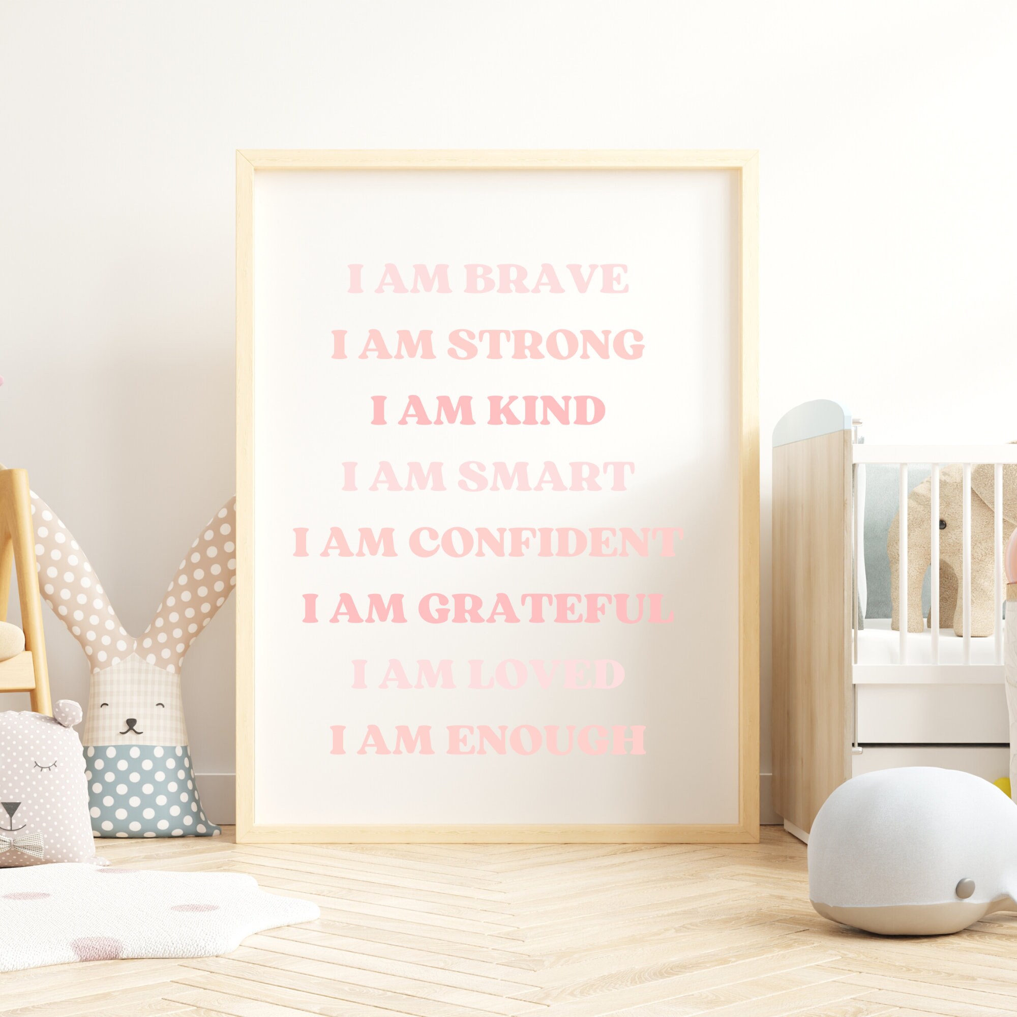 Positive Affirmations for Kids, Inspirational Nursery Decor, Girls Room ...