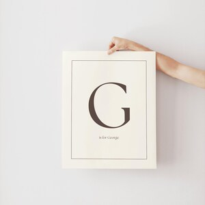 Custom Vintage Style Initial Print, Boy Name Print, Baby Girl Nursery ...