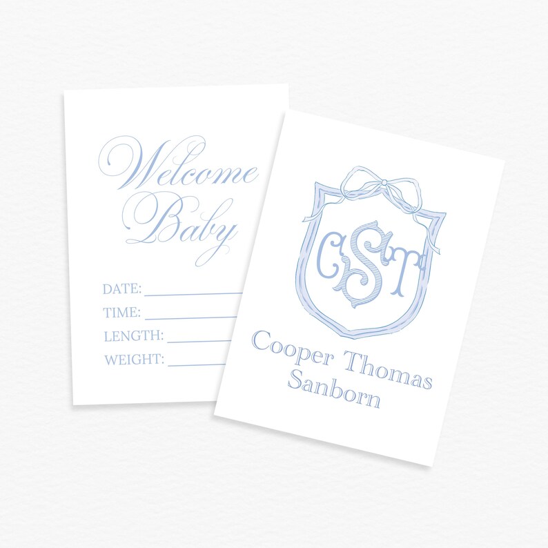 Printable Watercolor Newborn Bassinet Sign, Custom Monogram Hospital ...