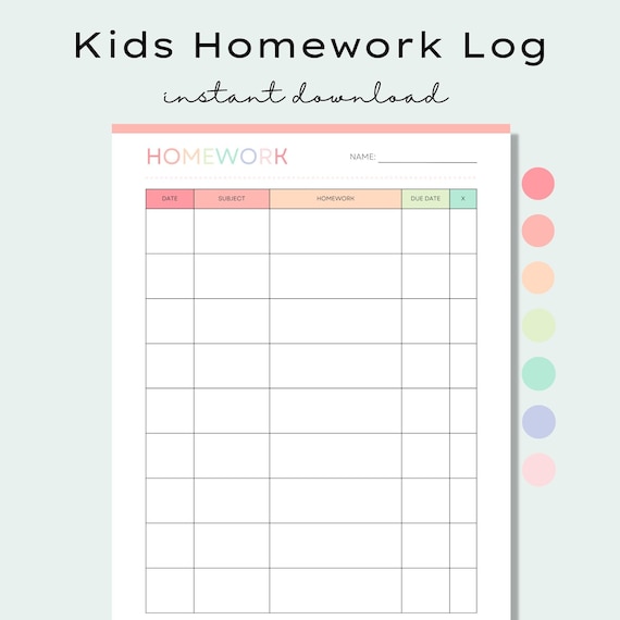 Kids homework organizer store