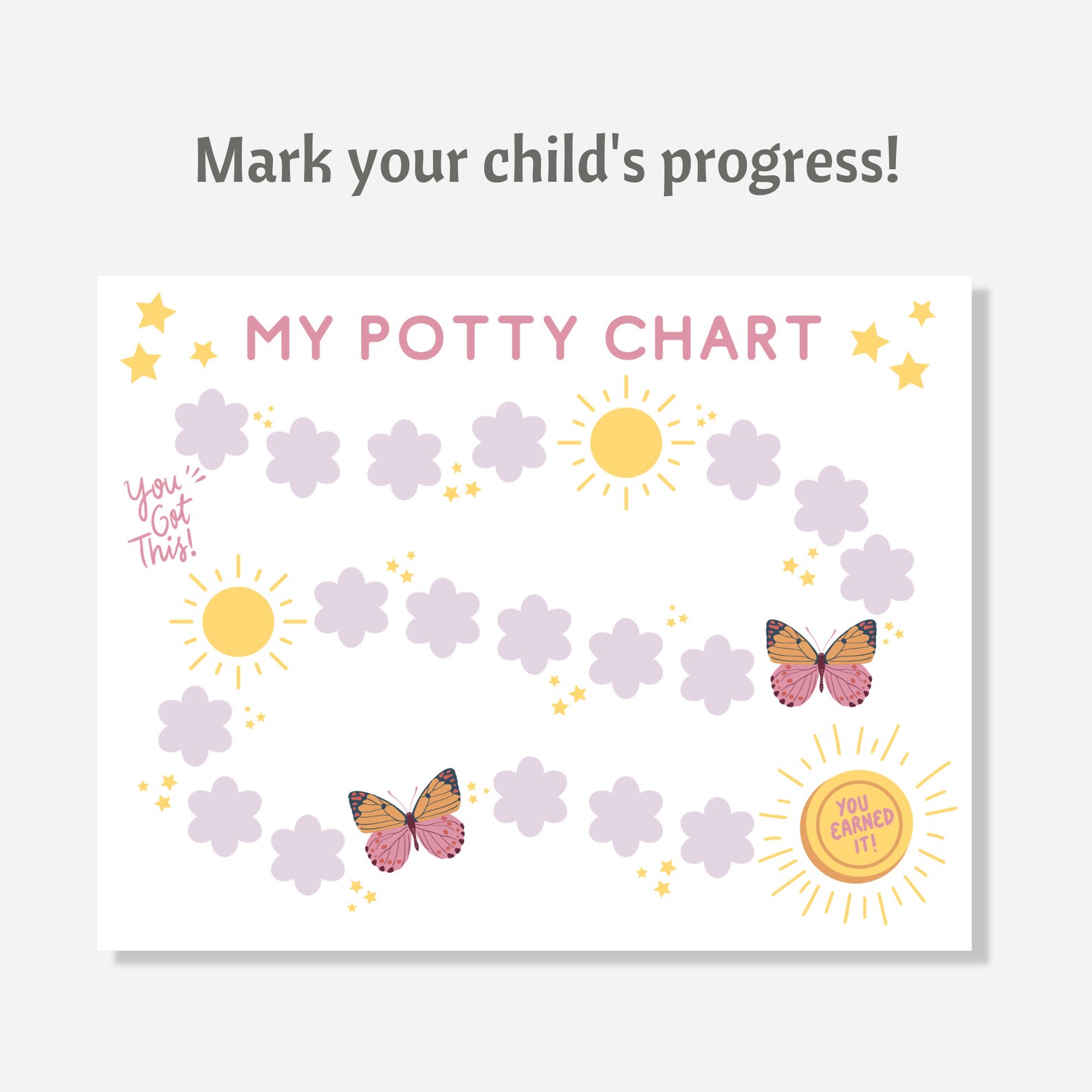 Butterfly Potty Chart, Potty Training Chart Sticker Potty Chart ...
