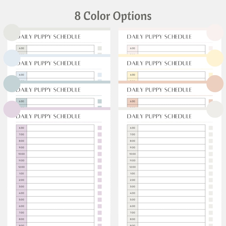 Editable Daily Puppy Schedule, Puppy Schedule Checklist, Puppy Sleep ...