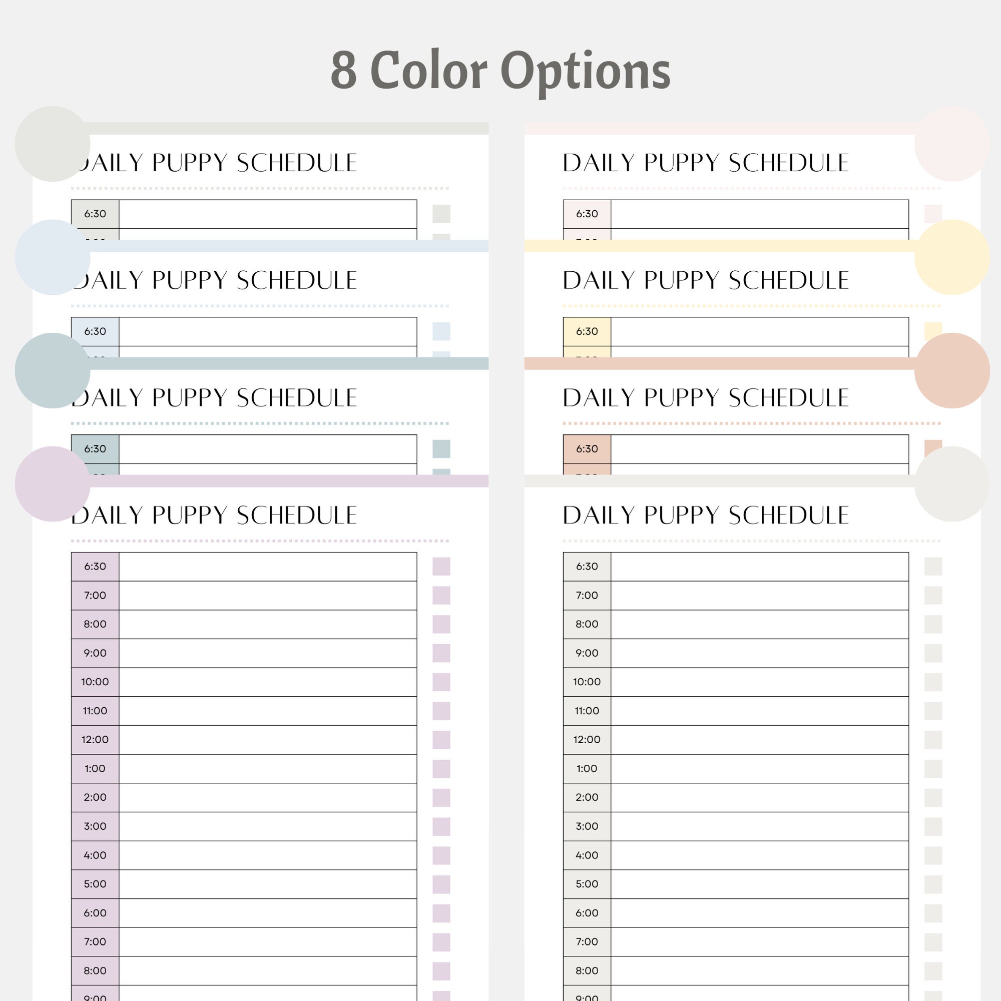 Editable Daily Puppy Schedule, Puppy Schedule Checklist, Puppy Sleep ...
