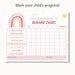 Boho Rainbow Sunshine Reward Chart, Printable Reward Chart, Editable ...
