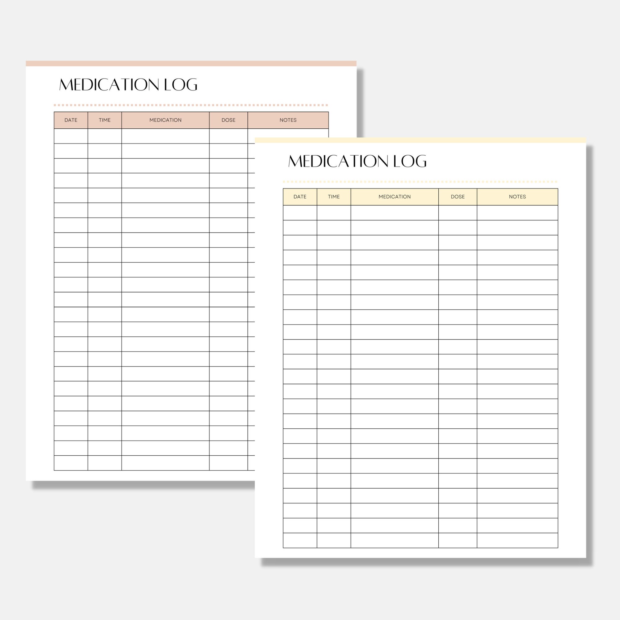 Printable Medication Log, Medicine Tracker List, Daily Medication Given ...