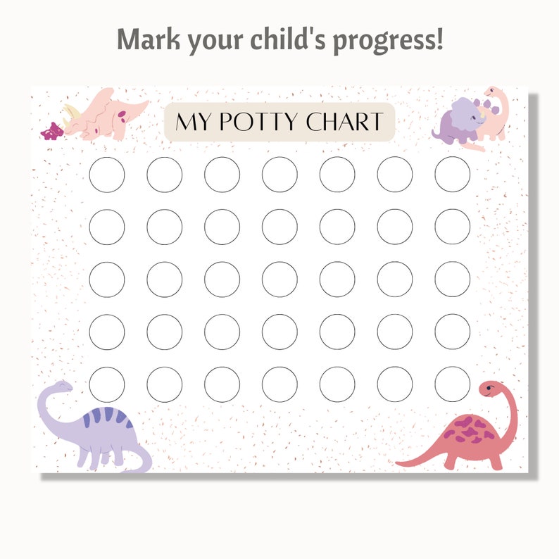 Dinosaur Potty Chart Dino Potty Training Chart Sticker Potty - Etsy