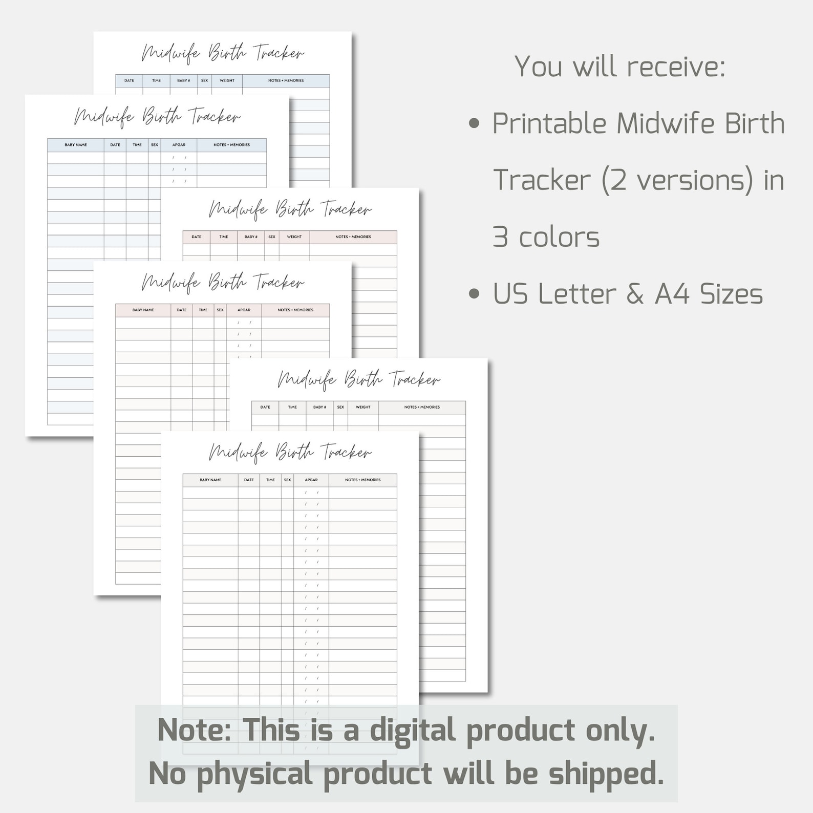 Printable Midwife Birth Tracker, Student Midwife Delivery Log, Midwife ...