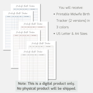 Printable Midwife Birth Tracker, Student Midwife Delivery Log, Midwife ...