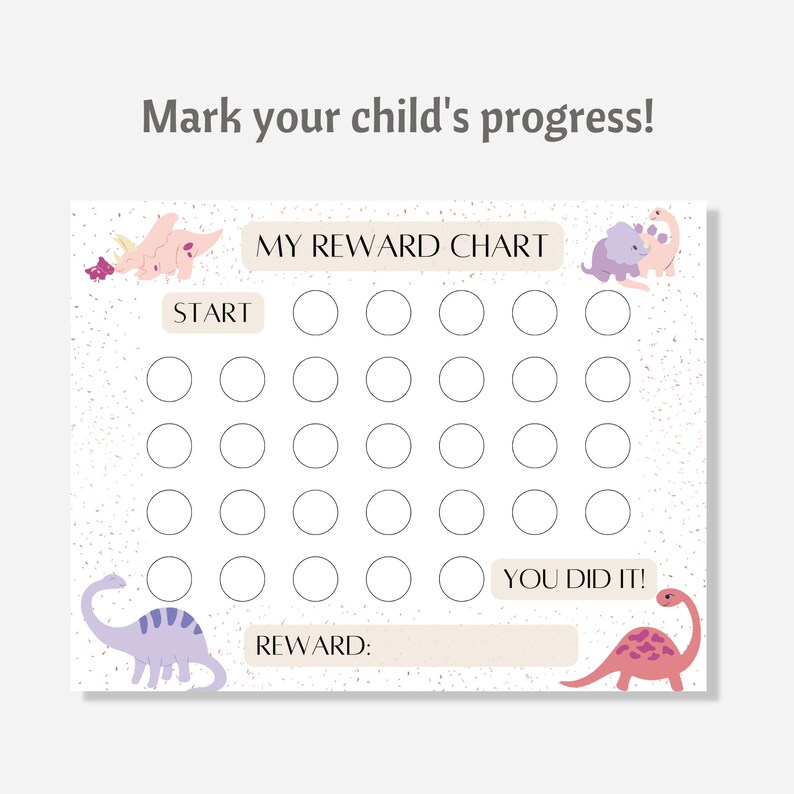 Dinosaur Reward Chart, Printable Sticker Chart, Dinosaur Chart, Routine ...