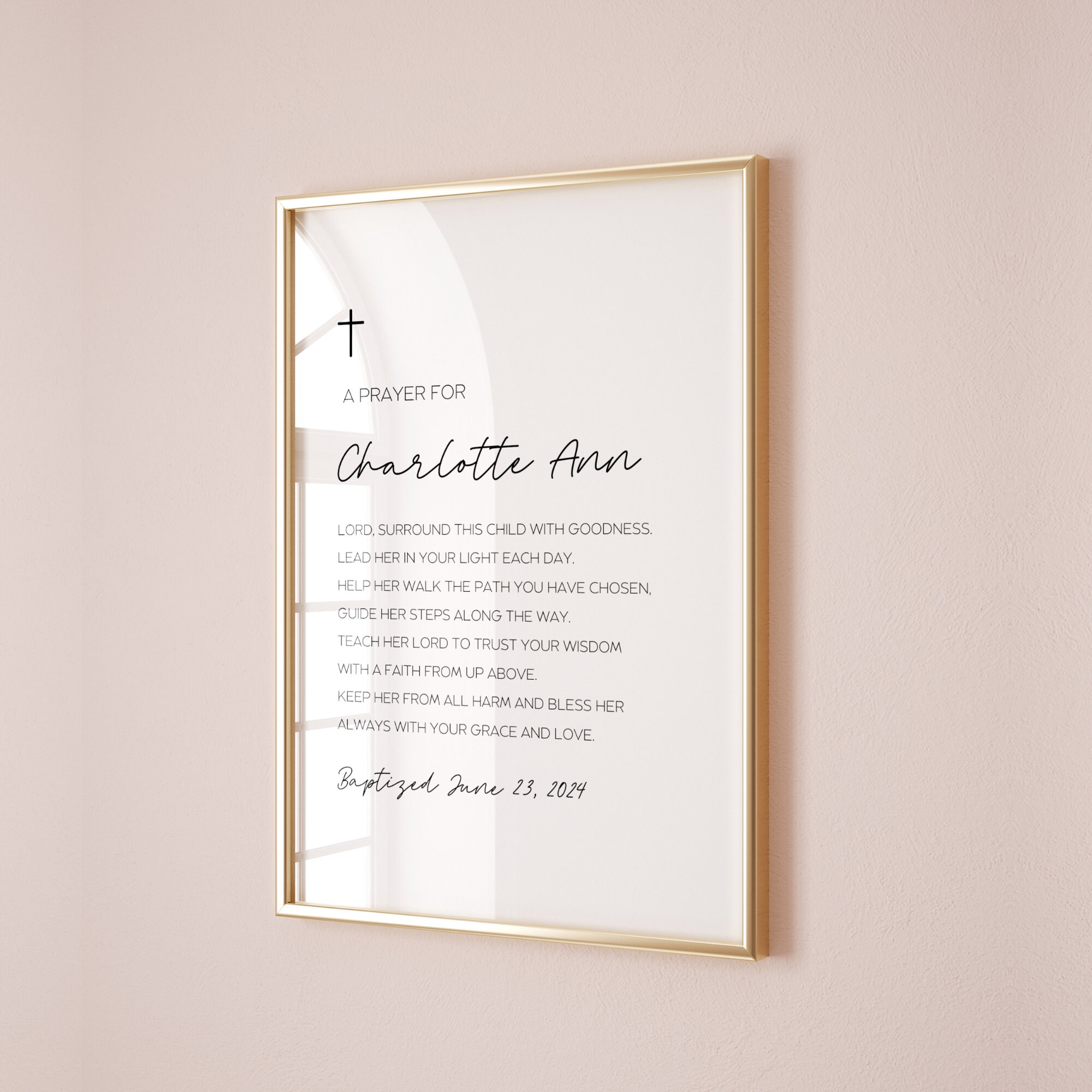 Baptism Gift, Baby Dedication Sign, Personalized Prayer Print, Baby ...
