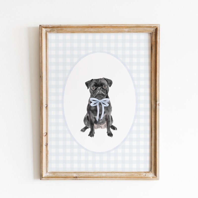 Black Pug Nursery Prints - Etsy UK
