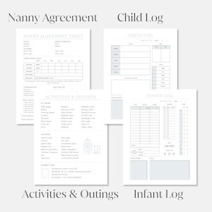 Nanny Binder, Editable Nanny Planner Template, Nanny Guide, Infant Log ...