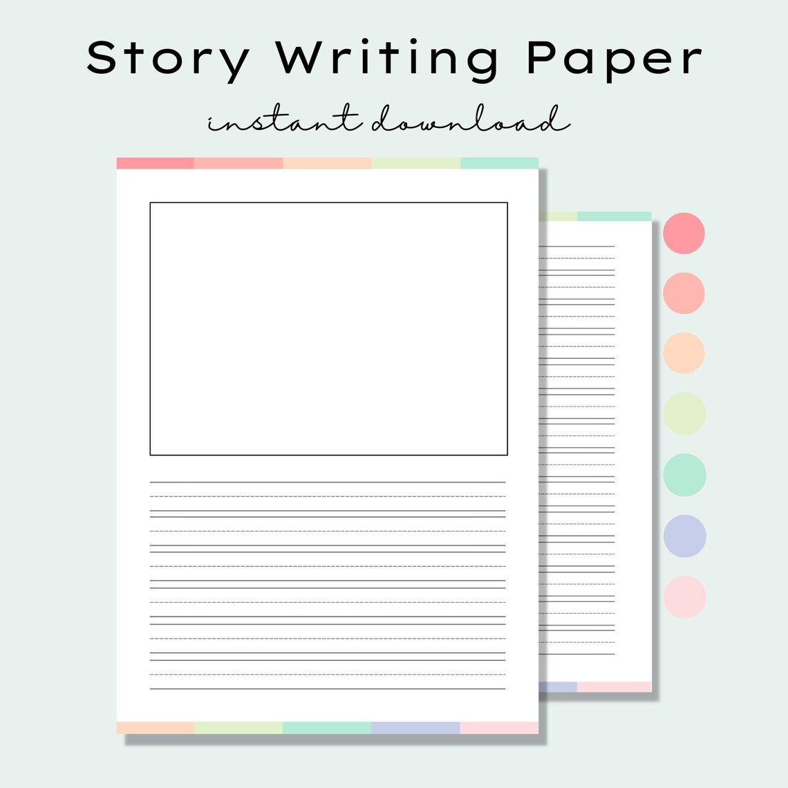 Printable Kids Story Paper, Write & Draw Journal Page, Story Template ...