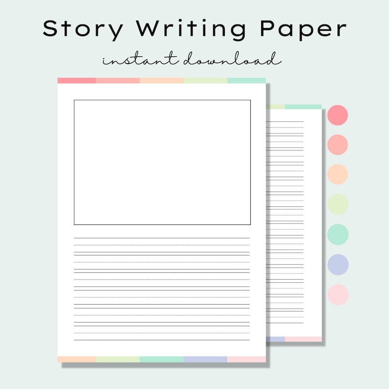 Printable Kids Story Paper, Write & Draw Journal Page, Story Template ...