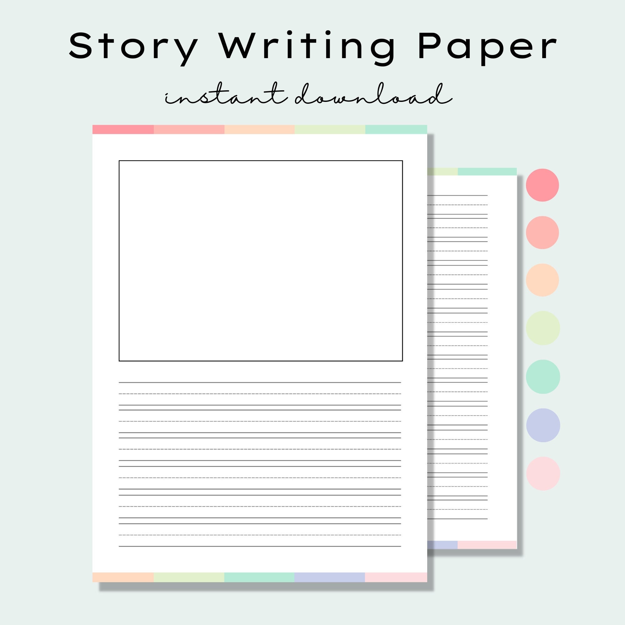 Printable Kids Story Paper, Write & Draw Journal Page, Story Template ...