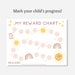 Boho Rainbow Reward Chart, Printable Sticker Chart, Toddler Reward ...
