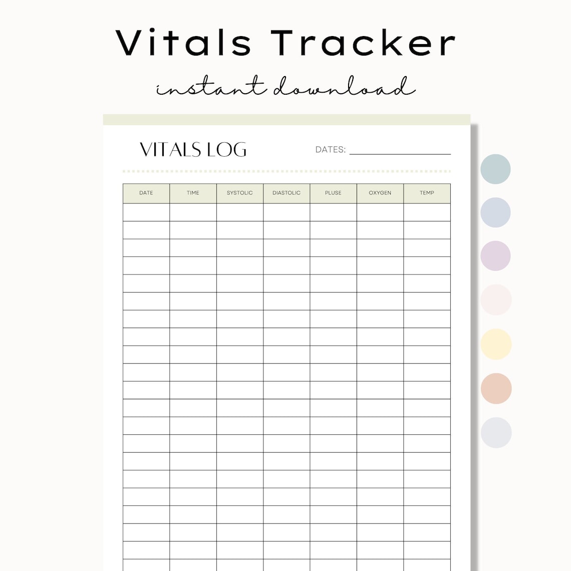 Printable Vitals Tracker Vitals Log Sheet Vital Sign Log - Etsy Printable Vitals Tracker Vitals Log Sheet Vital Sign Log - Etsy