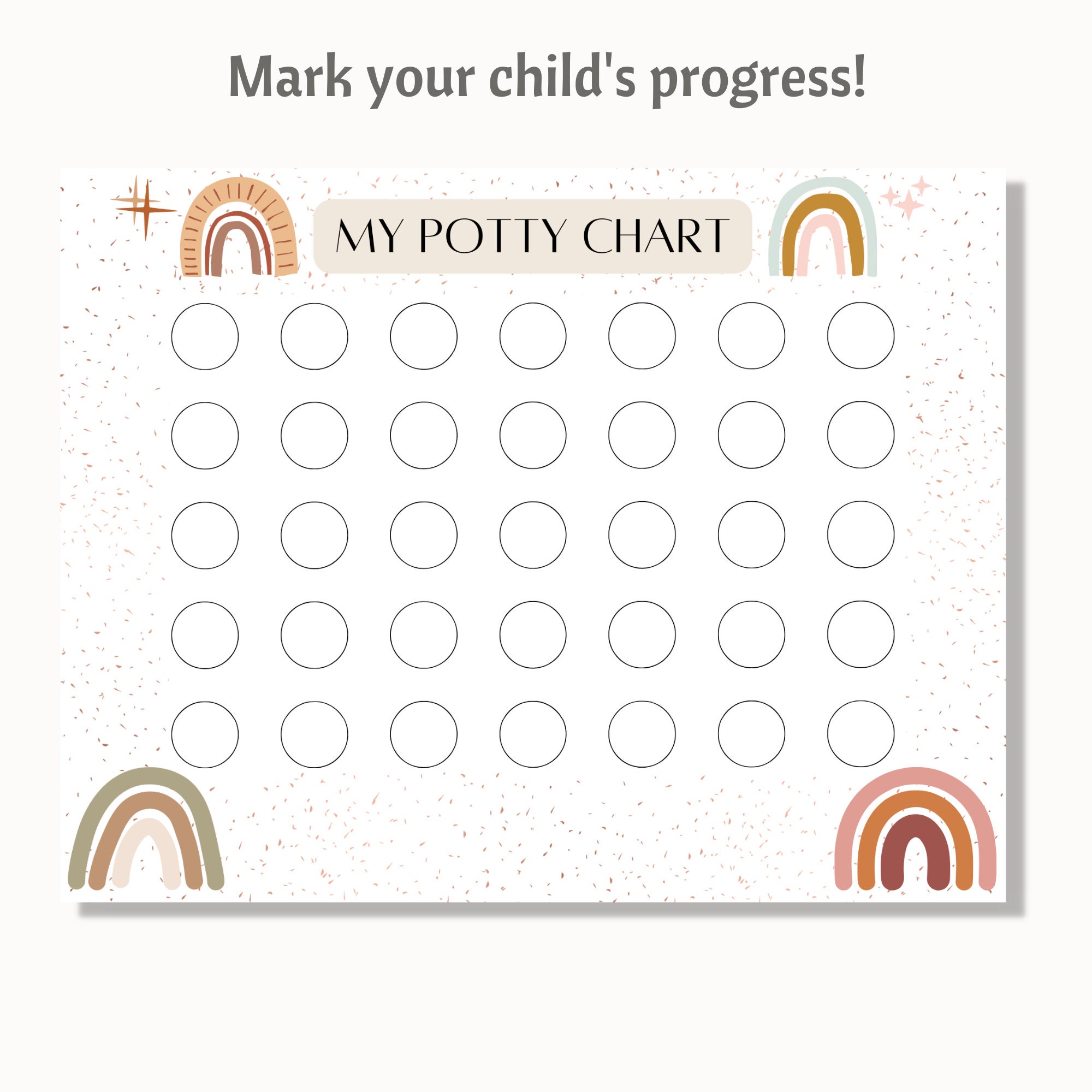 Boho Rainbow Reward Chart, Boho Rainbow Potty Chart, Printable Sticker ...