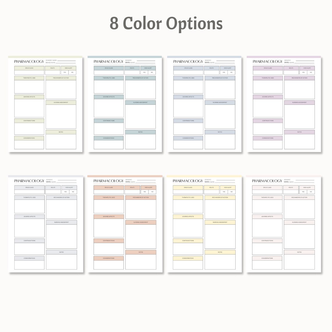 Printable Nursing Pharmacology Template, Pharmacology Notes, Nursing ...
