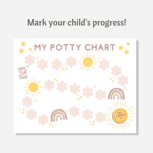 Boho Rainbow Potty Chart, Potty Training Chart, Sticker Potty Chart ...