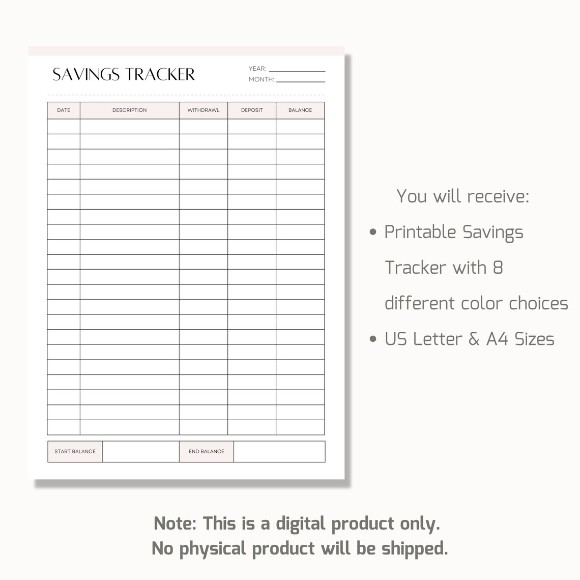 Printable Savings Tracker Sinking Funds Tracker Savings - Etsy