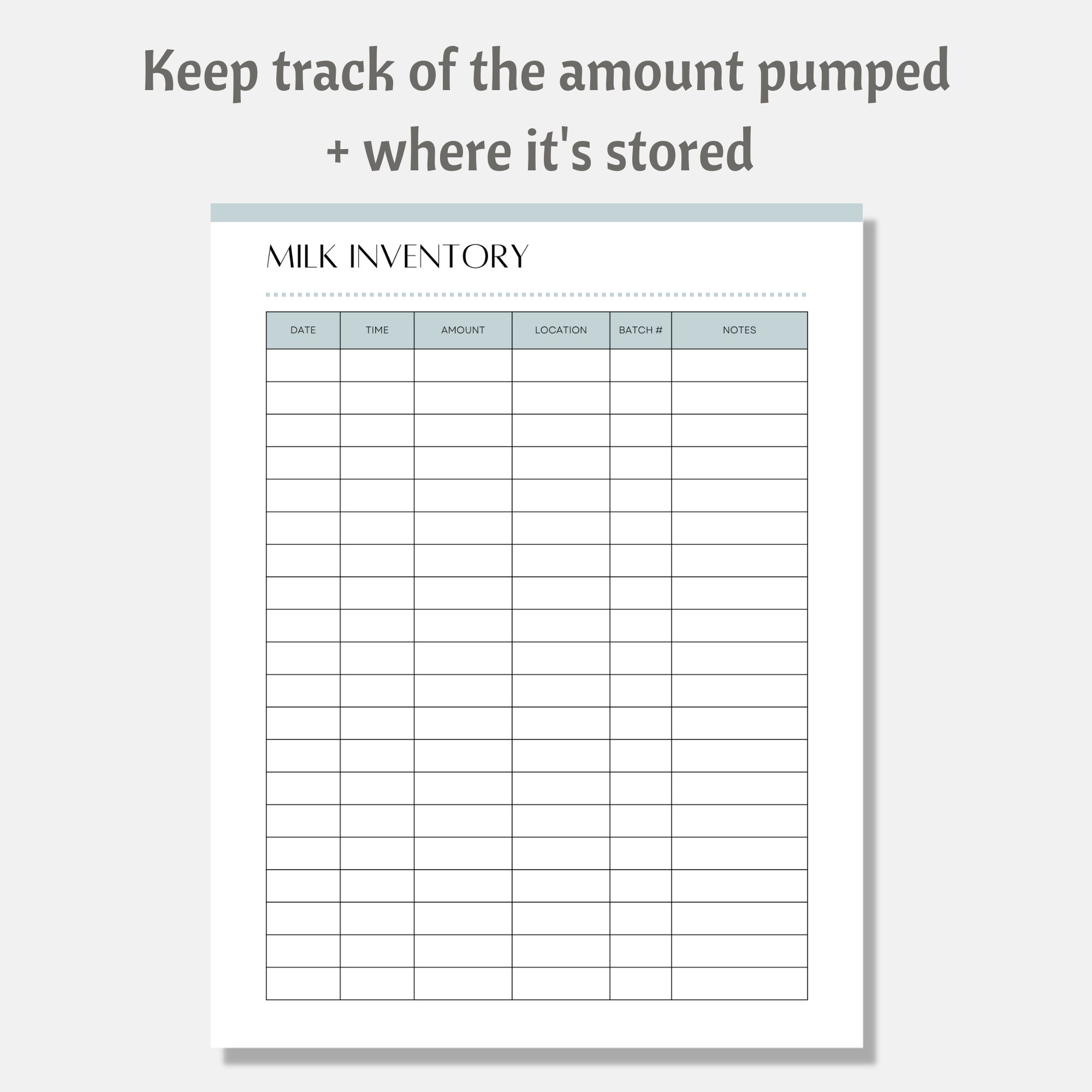 Breastfeeding Log, Pumping Log, Breast Pump Log, Breastmilk Inventory ...
