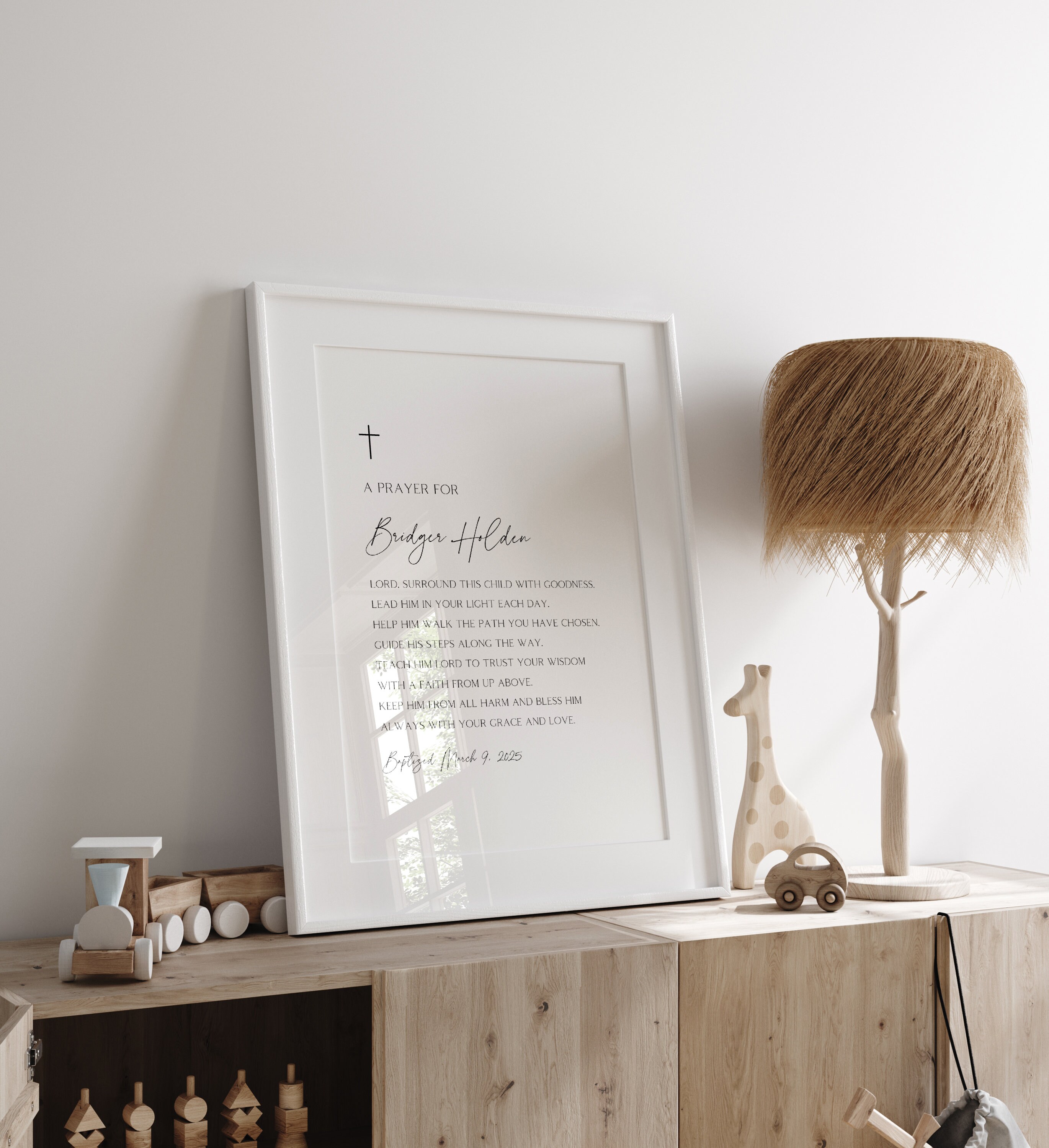 Baptism Gift, Baby Dedication Sign, Personalized Prayer Print, Baby Boy ...