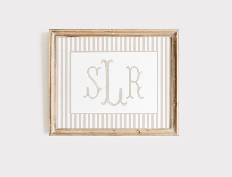 Watercolor Monogram Nursery Wall Art, Boy Nursery Wall Art Decor, Baby ...
