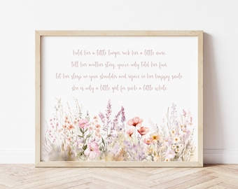 Hold Her a Little Longer Print, Baby Girl Nursery Quote, Watercolor ...