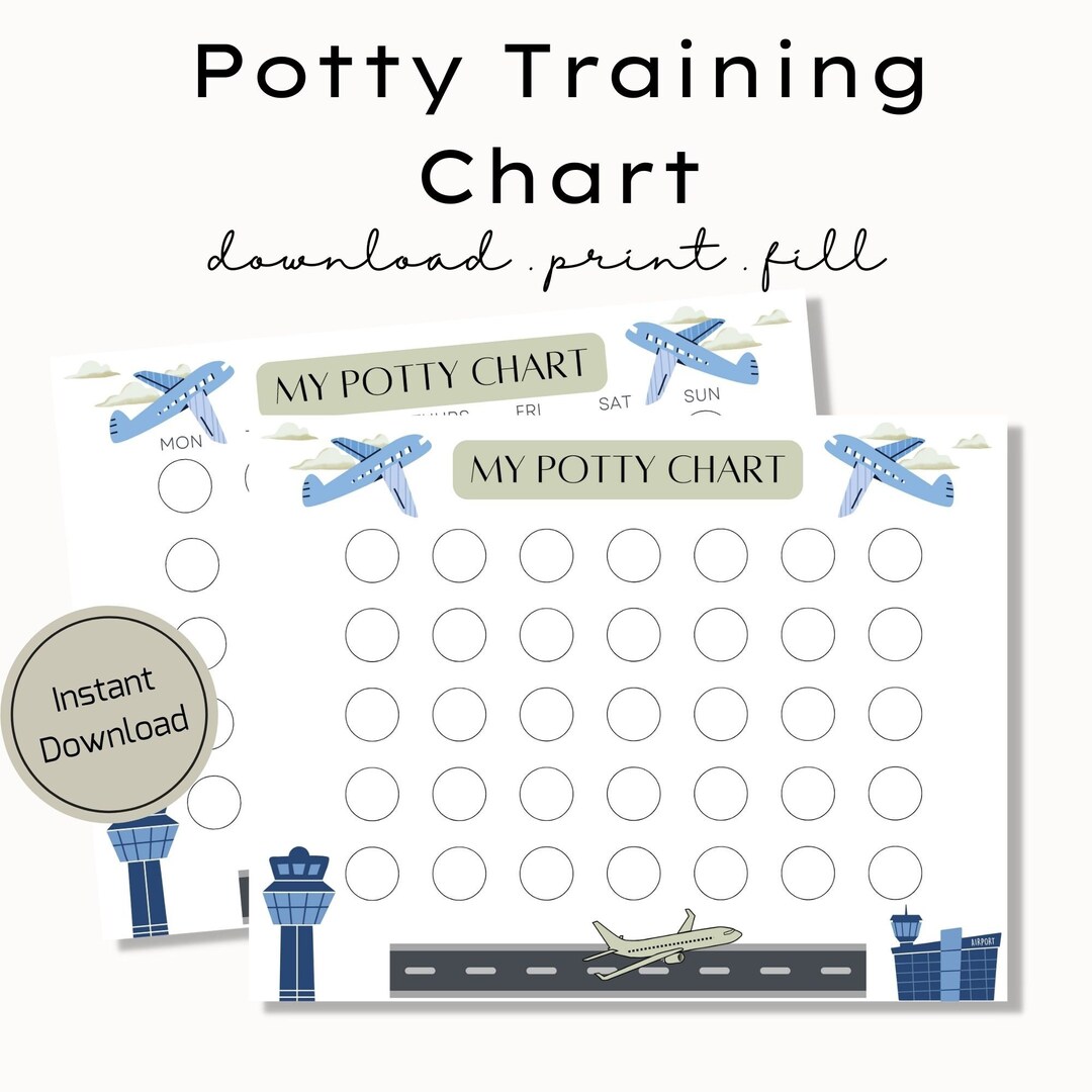 Airplane Potty Chart Potty Training Chart Sticker Potty - Etsy