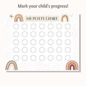 Boho Rainbow Potty Chart Potty Training Chart Sticker Potty - Etsy