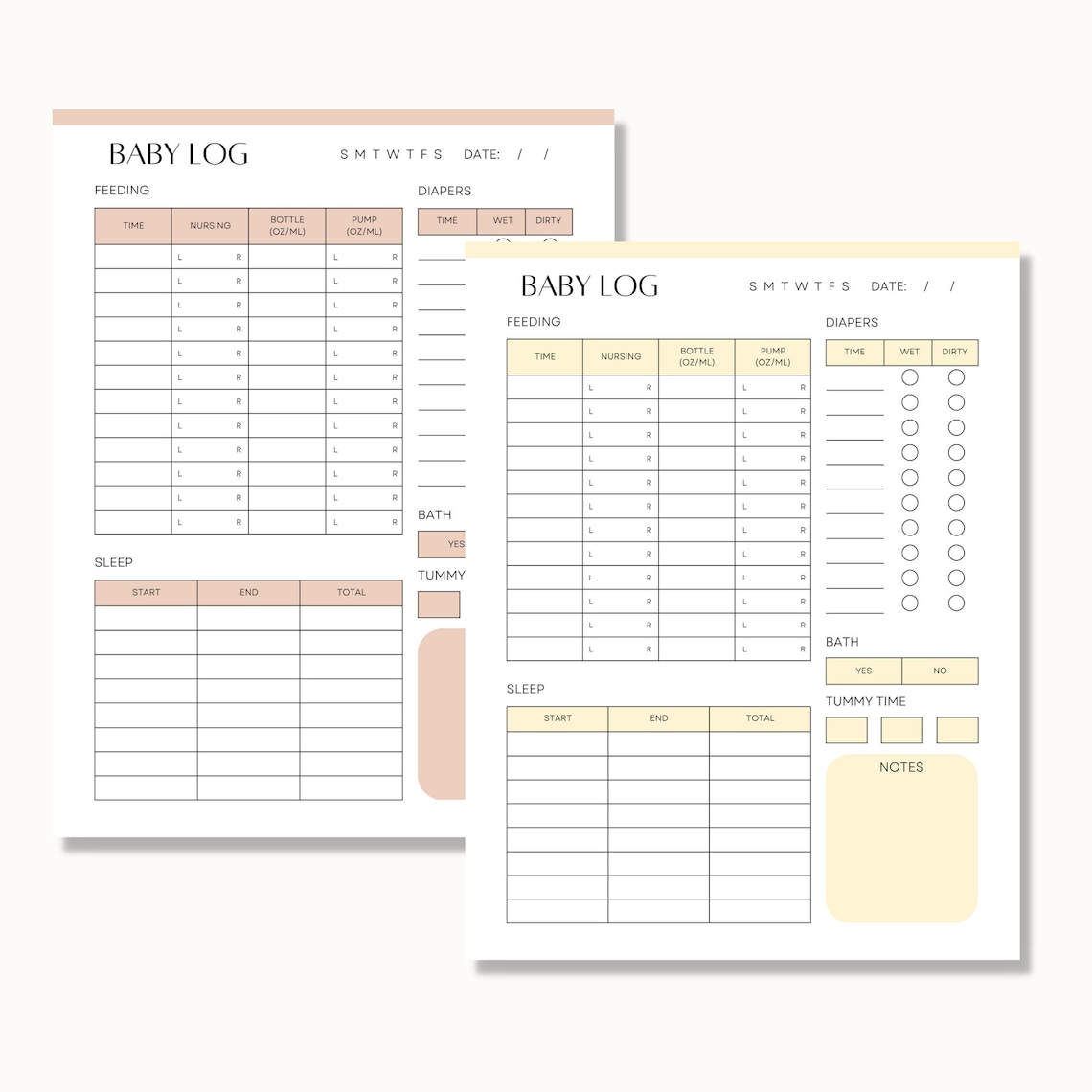 Baby Care Daily Log, Postpartum Tracker, Infant Log, New Mom Baby ...
