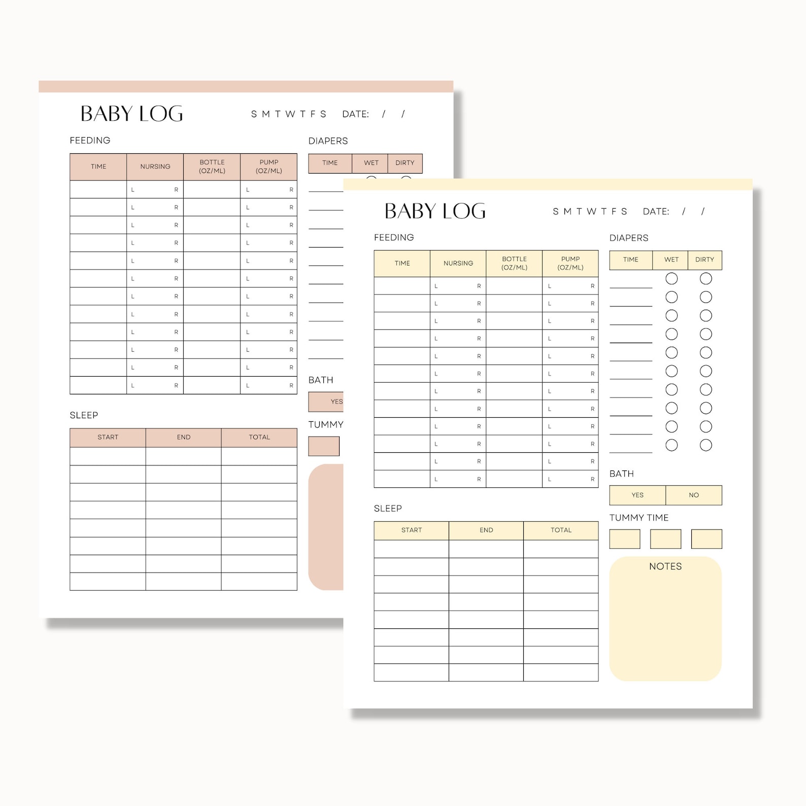 Baby Care Daily Log, Postpartum Tracker, Infant Log, New Mom Baby ...