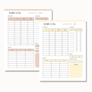 Baby Care Daily Log, Postpartum Tracker, Infant Log, New Mom Baby ...