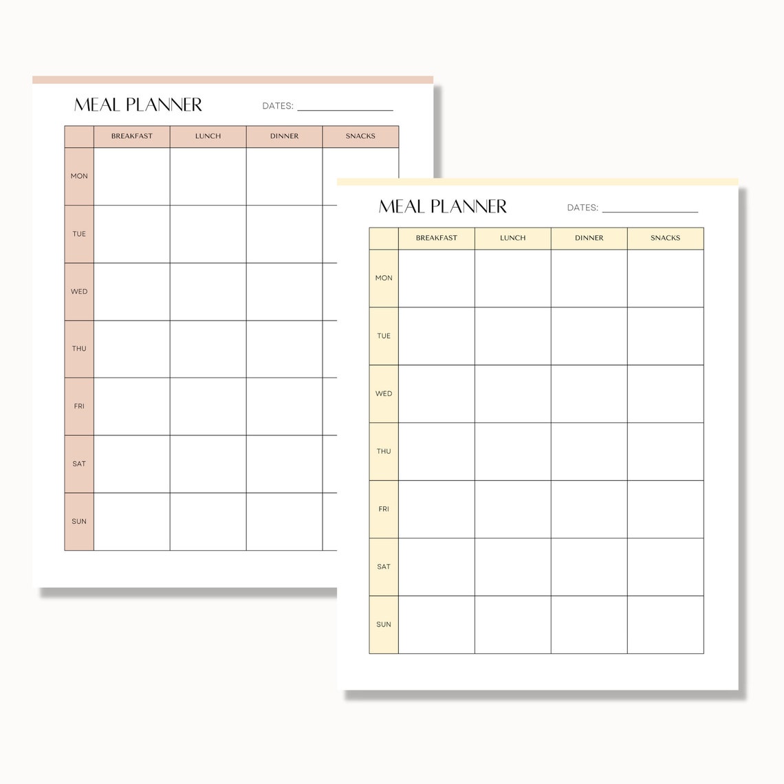 Printable Weekly Meal Planner, Weekly Meal Prep Template, Dinner Plans ...