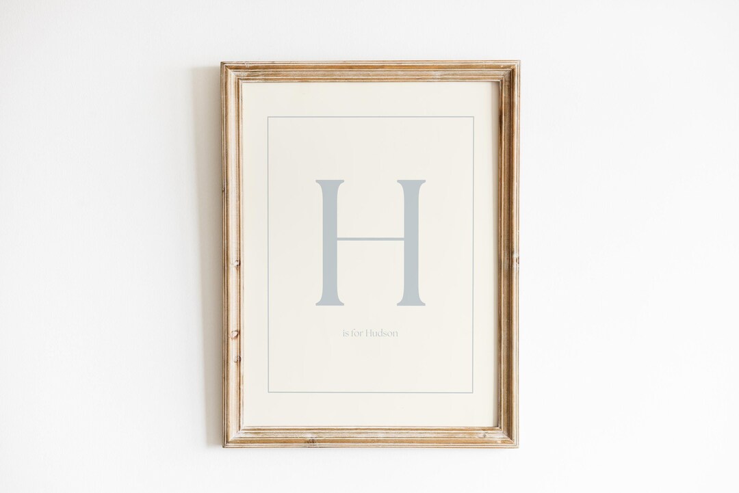 Custom Vintage Style Initial Print, Boy Name Print, Baby Girl Nursery ...