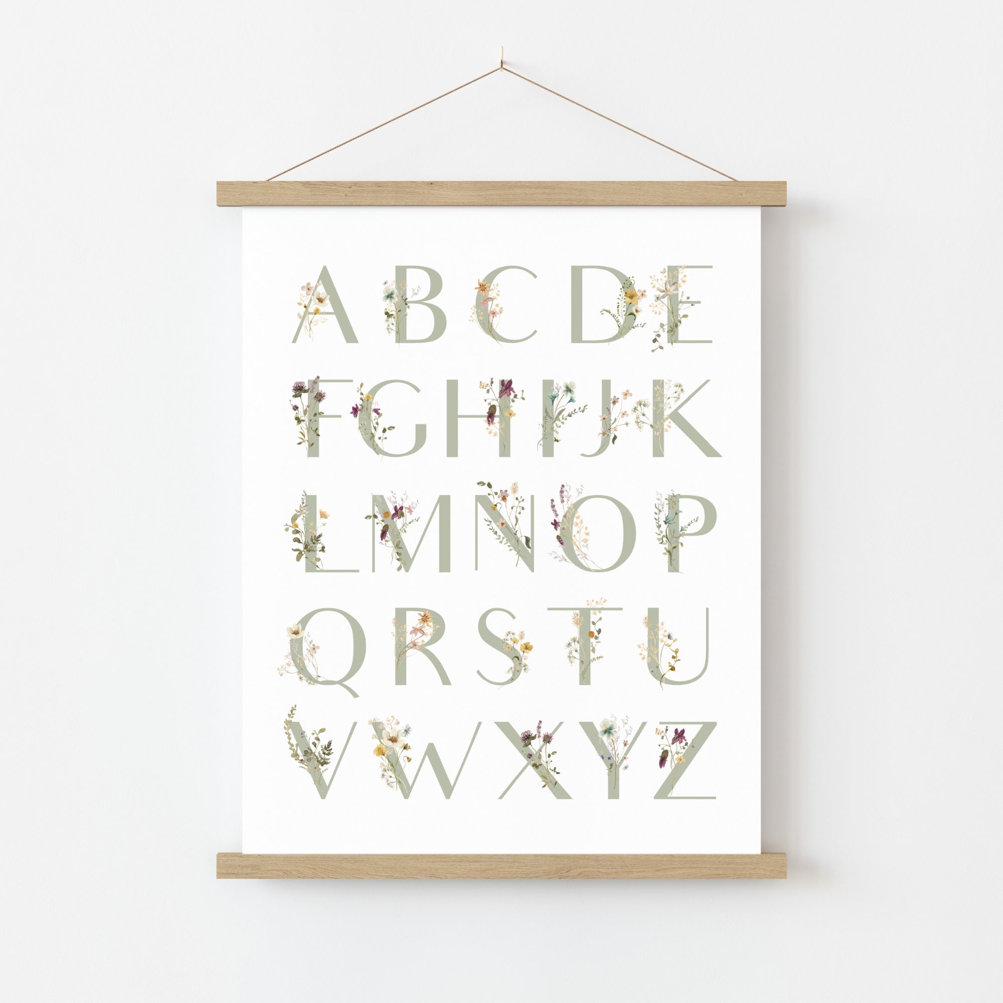 Floral Alphabet Poster, Wildflower Alphabet Poster, Printable Floral ...