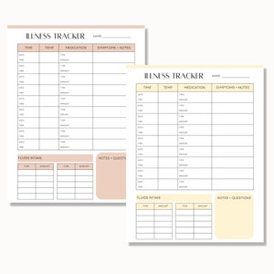 Printable Medication Tracker, Child Illness Log, Medication Log ...