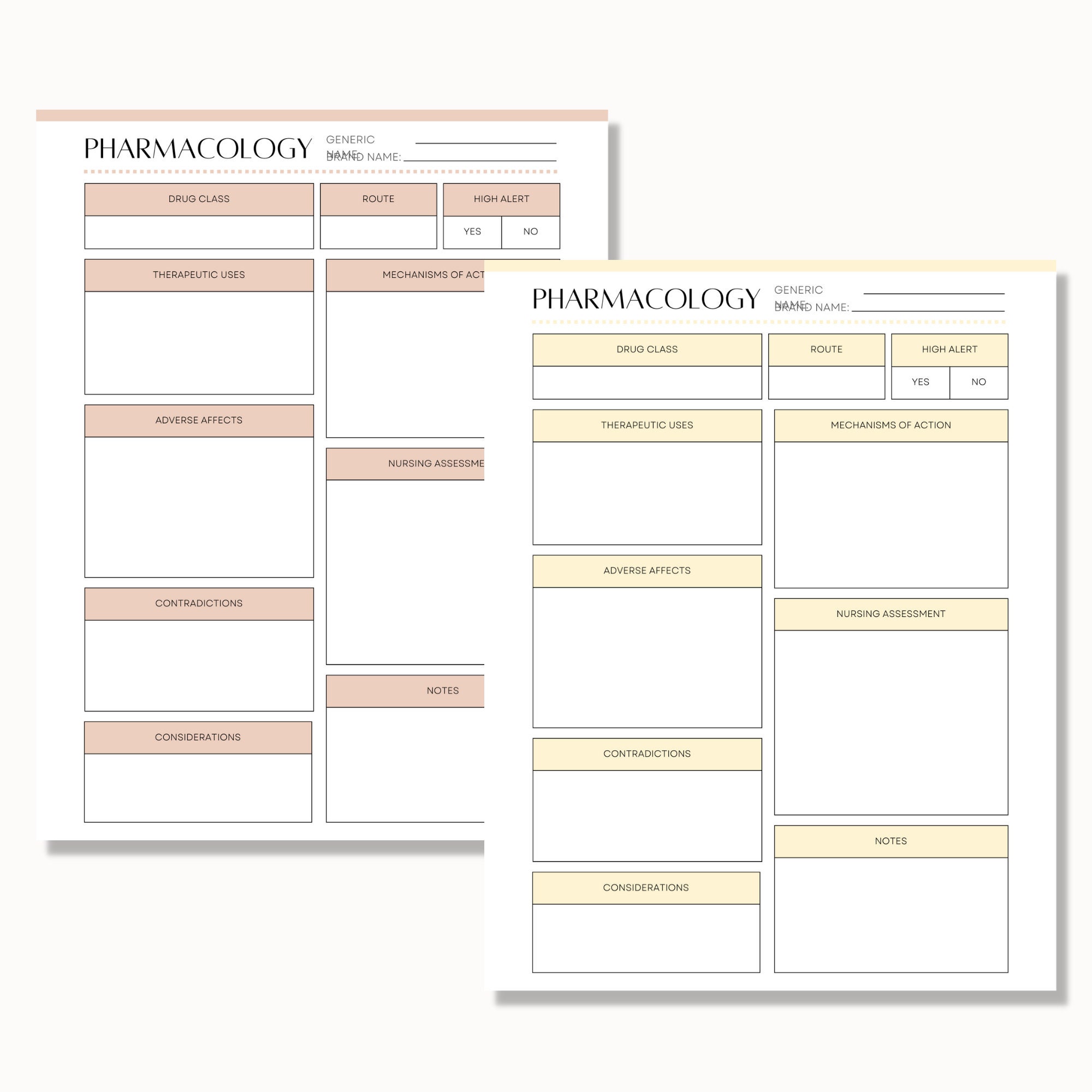 Printable Nursing Pharmacology Template, Pharmacology Notes, Nursing ...