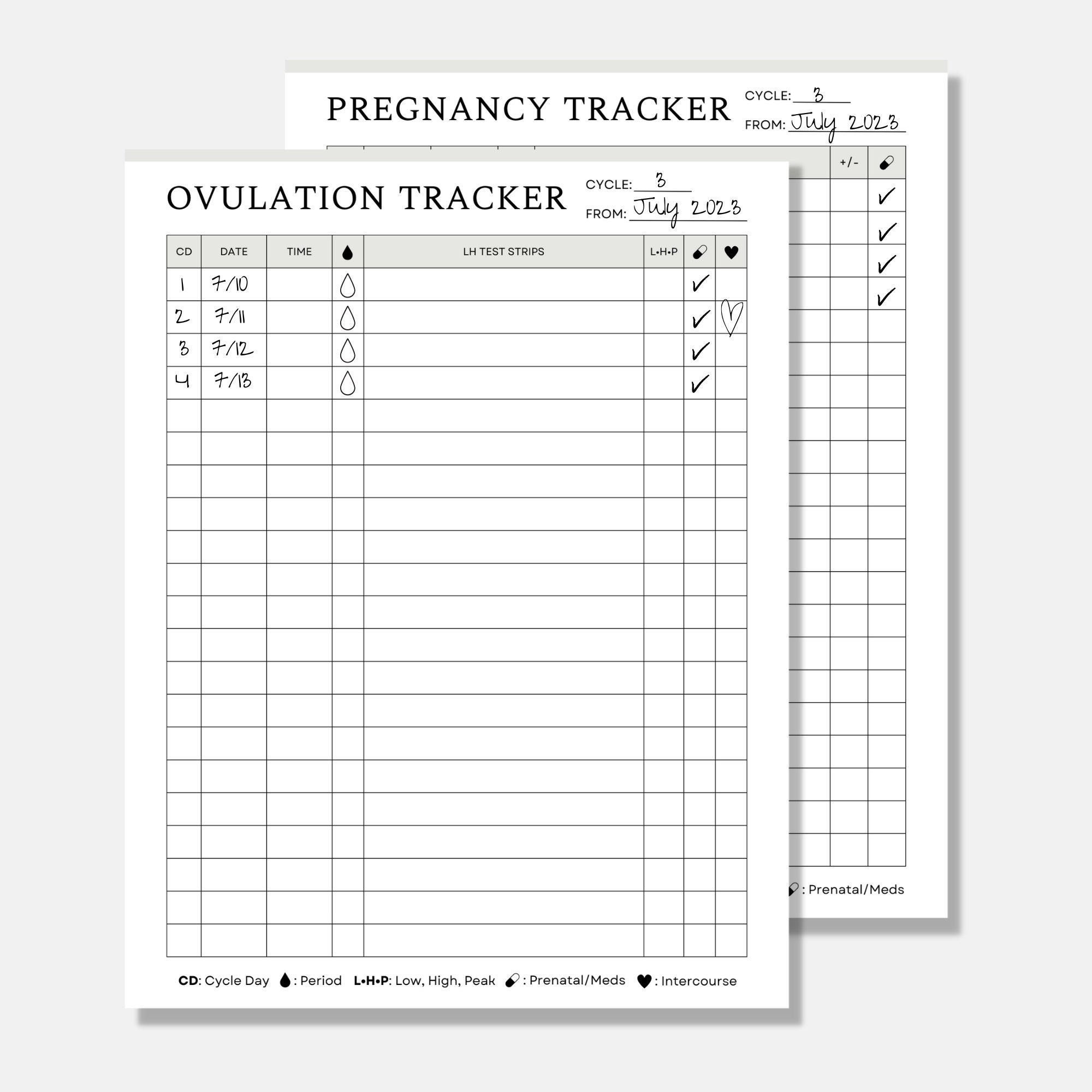 Printable Ovulation Test Strips Tracker Fertility Tracking - Etsy
