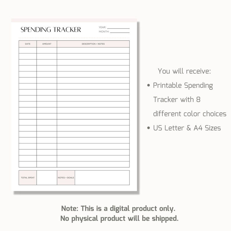 Printable Spending Tracker Spreadsheet, Business Spending Log, Finance ...