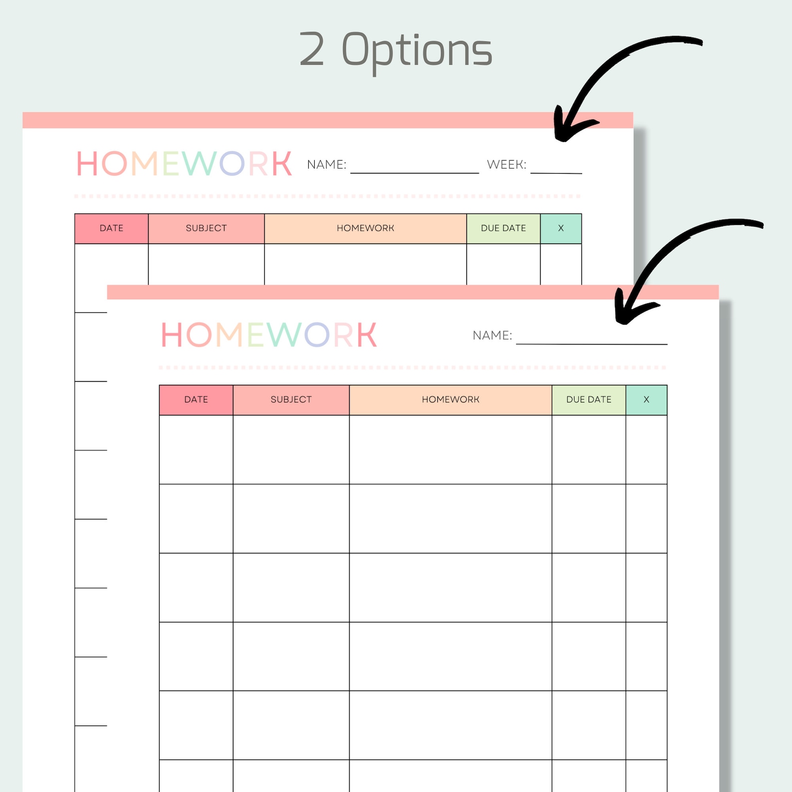 Homework Checklist, Printable Weekly Homework Log, Homework Planner ...